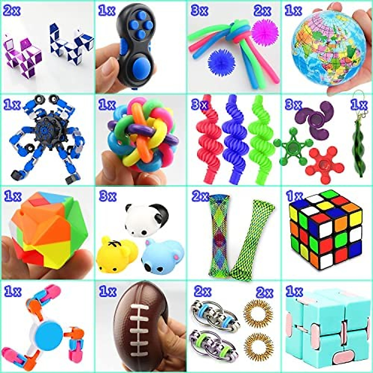 28 Pack Sensory Toys Set, Relieves Stress and Anxiety Fidget Toy for Children Adults, Special Toys Assortment for Birthday Party Favors, Classroom Rewards Prizes, Carnival, Piñata Goodie Bag Fillers