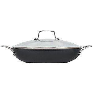 Le Creuset Essential Non-stick Ceramic Shallow Braiser with Glass Lid, 3.9 qt.​