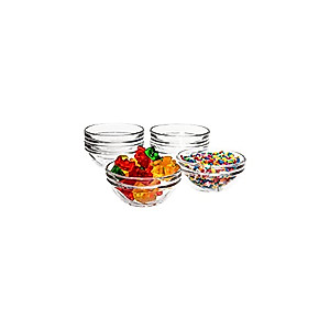 Vikko 3 Inch Small Glass Bowls: Dipping Sauce Cups - Pinch Bowls for Cooking Prep - ingredient bowls for prep - Mis En Place Bowls - Stackable Clear Round Spice Bowls - Small Glass Bowl - Set of 6