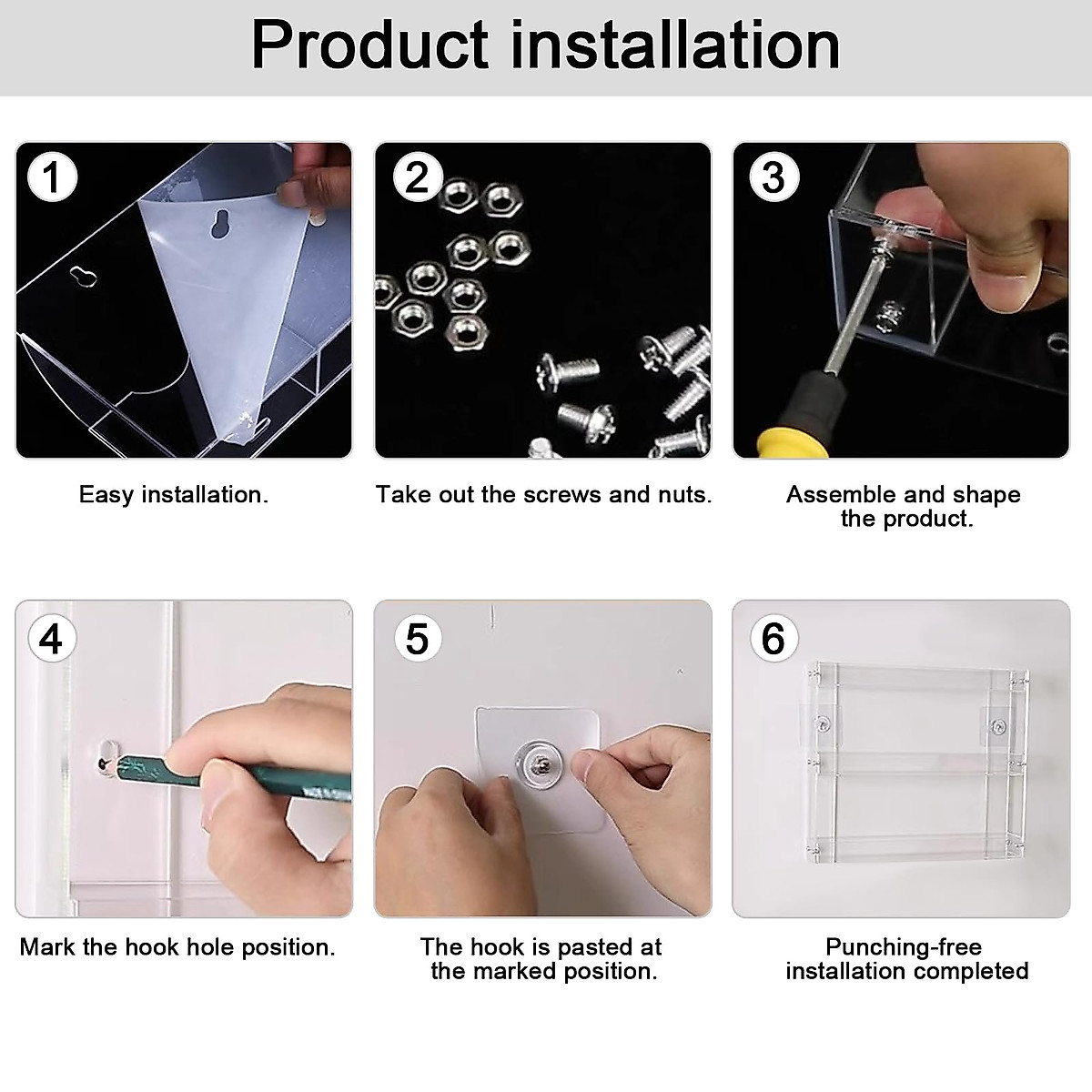 2 Pack Medicine Cabinet Wall Mounted,Transparent Lattice Medicine Storage Box, No Installation Required Medicine Cabinet Organizer, Small Wall Cabinet for Bathroom, Kitchen, Rv, First Aid, and More