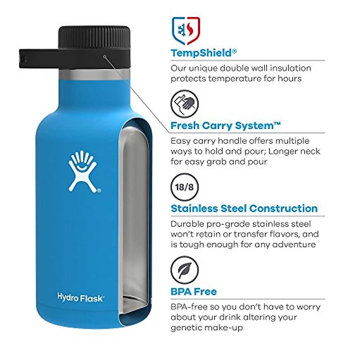 Hydro Flask 64 oz Growler White