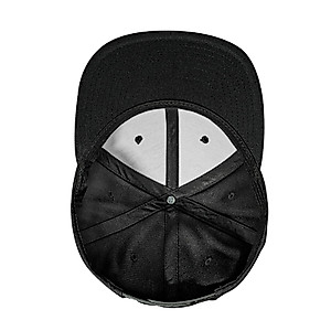 Negi Skull with Flag Mask Item Black Snapback Hats for Men Caps, Classic Women Skull Hats for Men Snapback Extender Adjustable, Cozy Skeleton Cap Black Trucker Hats for Men Women