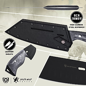 DALSTRONG Delta Wolf Series Santoku Knife 7" Bundled with Delta Wolf Series Paring Knife 4" with PU Leather Sheath - Black Titanium Nitride Coating - G10 Camo Handle