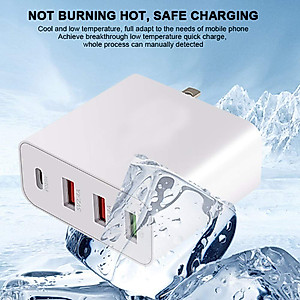 【𝐂𝐡𝐫𝐢𝐬𝐭𝐦𝐚𝐬 𝐆𝐢𝐟𝐭】 18W Charger, High Temperature Resistance 4 Port Charger, Durable PD Dual Chip Built-in Intelligent Chip for Traveling Outdoor Business(U.S. regulations)