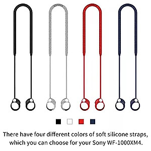 SUIHUOJI for Sony WF-1000XM4 Strap, Soft Silicone Special Anti-Skid Design Sports Anti Lost Strap Lanyard Accessories Compatible with Sony WF-1000XM4 Neck Rope Cord(Black)