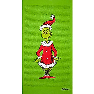 Plush Minky Fabric - Grinch Panel 36"x60" - CaliQuiltCo Exclusive - Licensed Dr. Seuss/How The Grinch Stole Christmas Fabric
