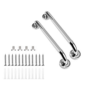 supregear Bathroom Grab Bar, 2 Pack Non-Slip Bathroom Safety Handle 12 in 304 Stainless Steel Bath Safety Grip Balance Grab Bar for Bathtub Toilet Kitchen Bedroom, Concealed Screw Wall Mounted
