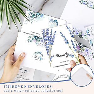 50 Pack Funeral Thank You Cards with Envelopes, Stickers & Message Inside, 4×6 in Watercolor Flowers Butterflies Bereavement Sympathy Thank You Cards for Funeral Family Friends Loved Ones Celebration of Life
