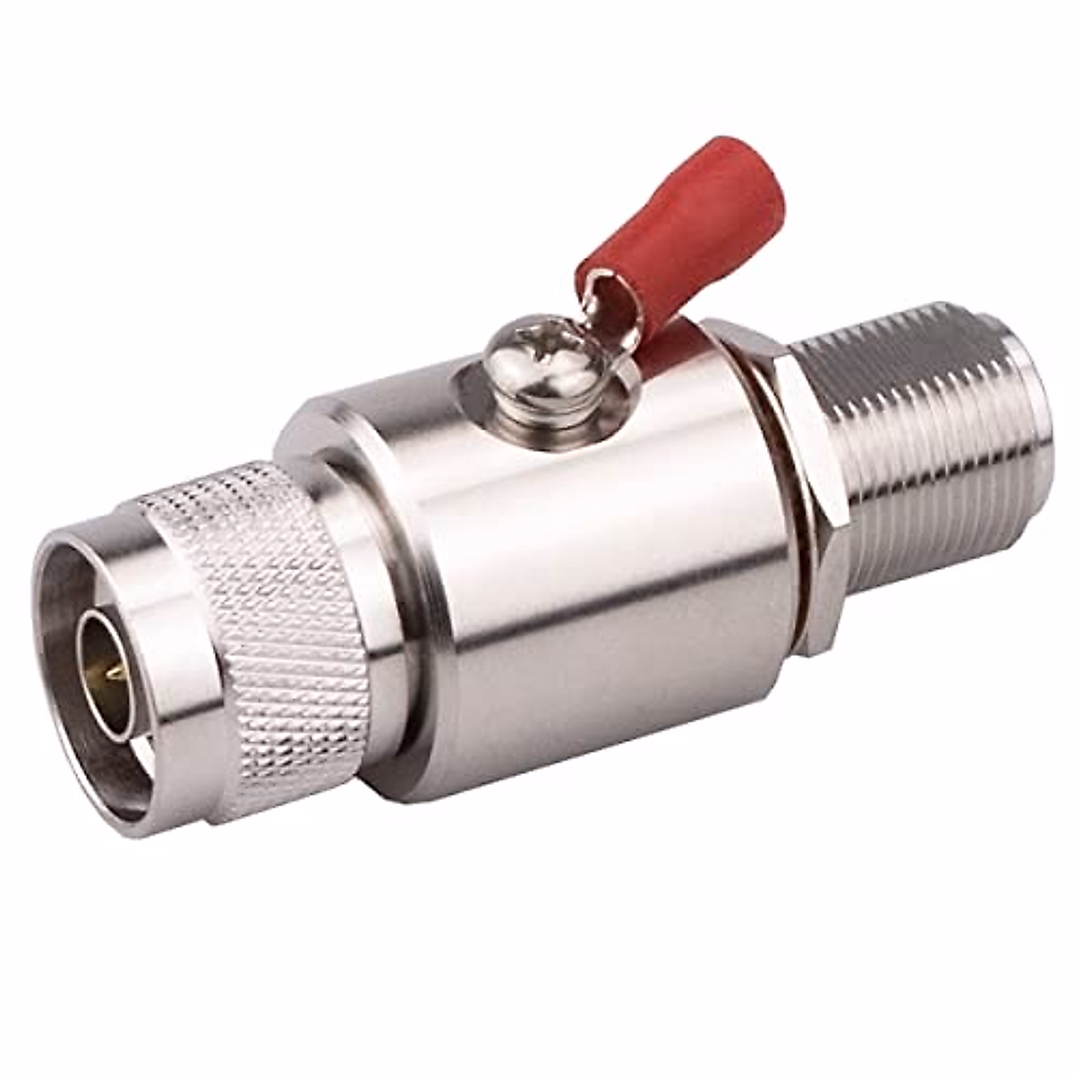 N Lightning Surge Protector Male to Female Bulkhead 0-3GHz with 90V Discharge Gas Tube Coaxial WiFi Lightning Arrestor