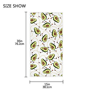 Pfrewn Funny Avocados Rope Hand Towels 16x30 in Avocado Green Fresh Fruits Bathroom Towel Soft Absorbent Small Bath Towel Kitchen Dish Guest Towel Home Bathroom Decorations