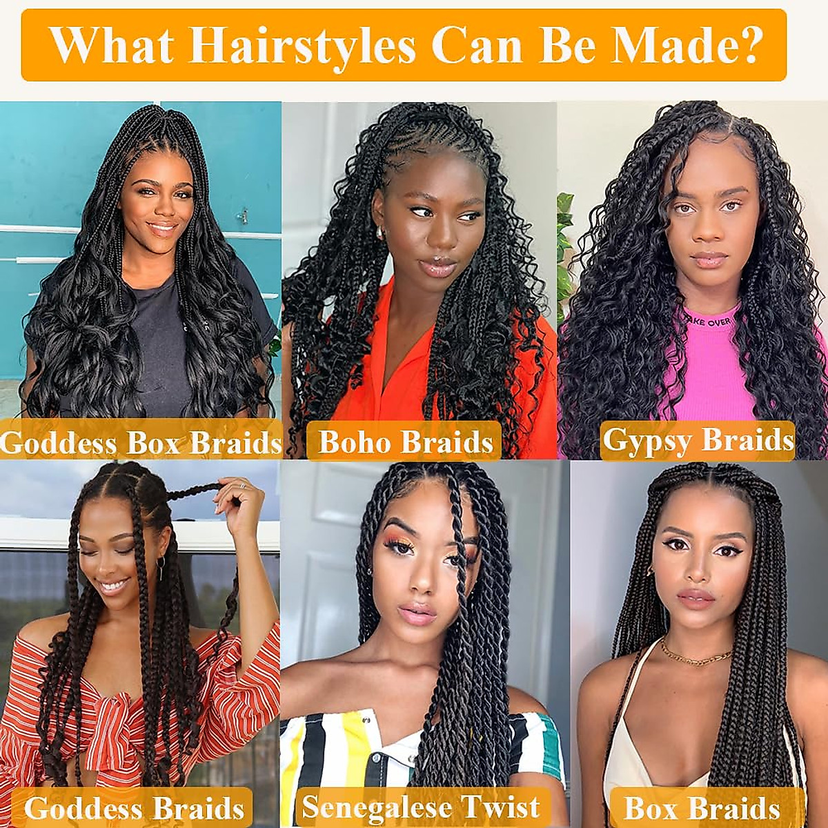 Pre Stretched Braiding Hair 22 Inch Bouncy French Curly Braiding Hair Natural Black Loose Wavy Crochet Braids Hair for Women (7 Packs, 1B#)