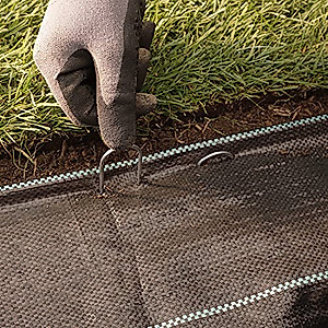 GardenMate 50-Pack Anti-Rust 6 Inch 11 Gauge Round-Top Heavy-Duty U-Shaped Garden Securing Stakes/Spikes/Pins/Pegs - Hot Dipped Galvanized Sod Staples for Anchoring Landscape Fabric