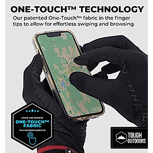Tough Outdoors Running Gloves with Touch Screen - Black Winter Glove Liners for Texting, Cycling, Driving for Men & Women - Thin, Lightweight & Warm Cold Weather Thermal Sports Gloves