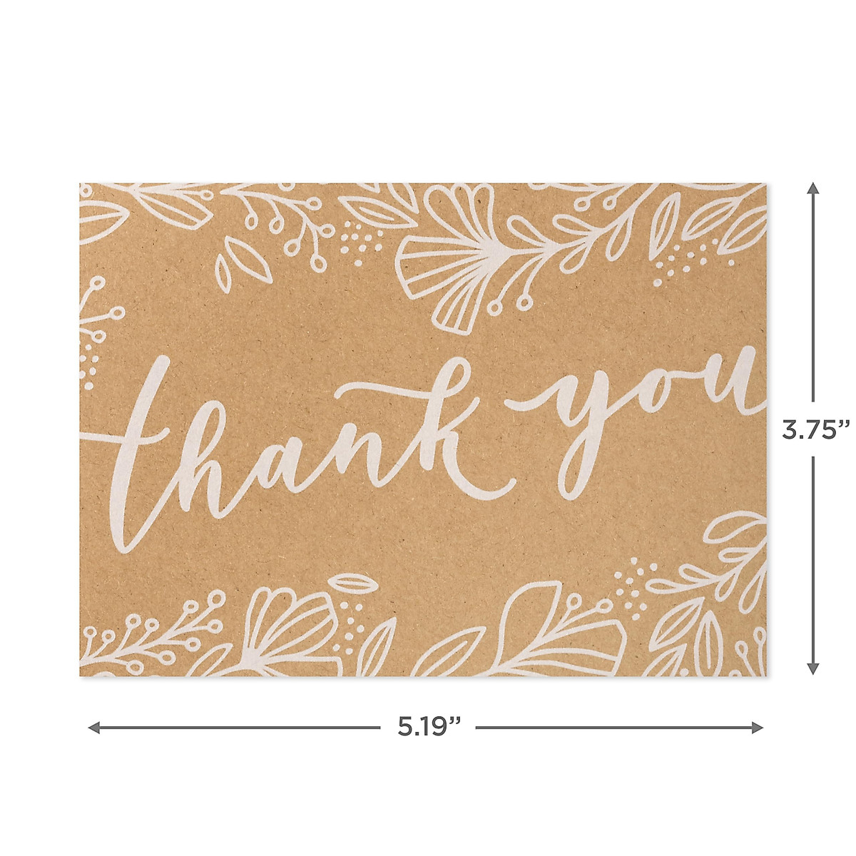 Hallmark Bulk Kraft Thank You Notes (100 Blank Cards with Envelopes) for Weddings, Engagement Parties, Bridal Showers