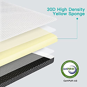 CHUVIAN 30D Gel Memory Foam Mattress Topper 64 inch x 80 inch, Soft Cooling Bed Mattress Topper with Removable Washable Cover & Adjustable Straps, CertiPUR-US Certified, Twin (80 x 64 x 2 inchs)