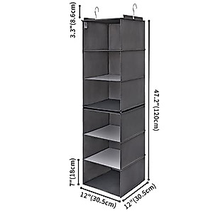 GRANNY SAYS Bundle of 1-Pack Hanging Organizer for Walk-in Closet & 1-Pack Closet Hanging Shelves