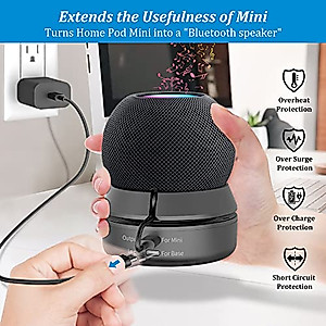 PlusAcc for HomePod Mini Battery Base - 10000mAh Portable Charging Station, Cord Management Home Pod Mini Accessories Stand Holder for Bedroom and Outdoor, No Muffled Sound Space Saving (Black)
