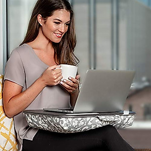LapGear Designer Lap Desk with Phone Holder and Device Ledge - Aqua Trellis - Fits up to 15.6 inch Laptops - Style No. 45422