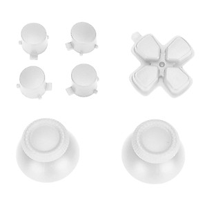 Kafuty-1 Buttons Full Set for PS5 Controller,Joysticks Dpad R1 L1 R2 L2 Direction Key ABXY Buttons, Replacement Button Repair Kit for PS5 Game Console(White)