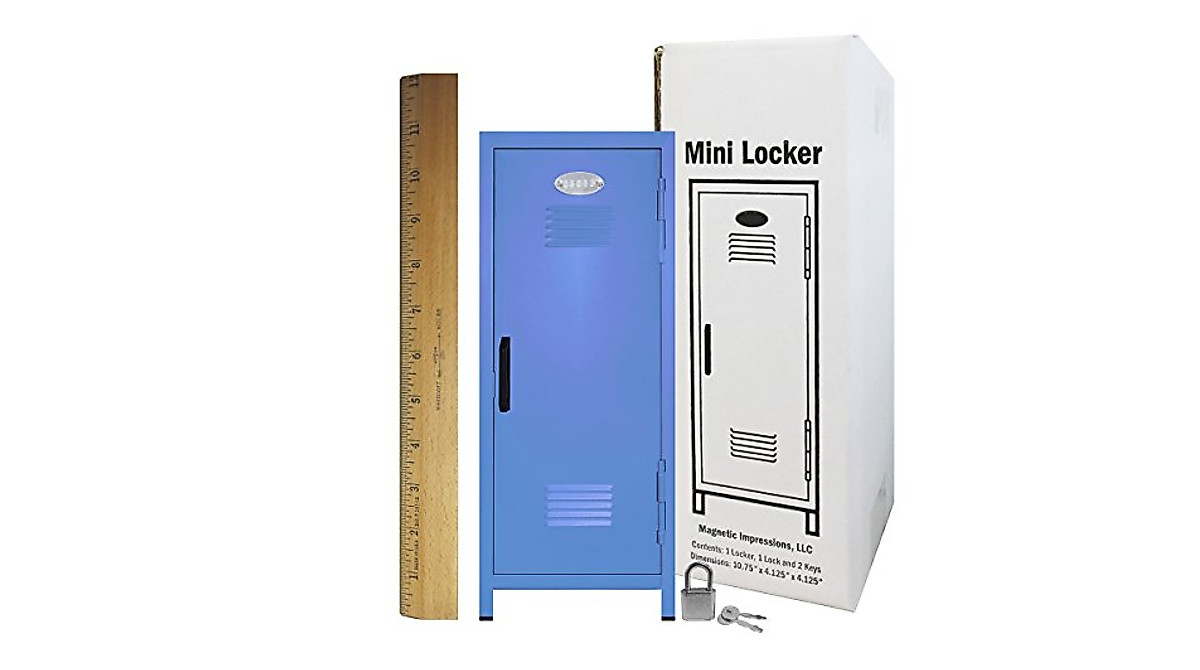 Mini Locker with Lock and Key - Pastel Blue