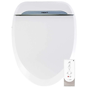 BioBidet USPA 6800U Adjustable Bidet Toilet Seat with Wireless Remote, Dual Nozzle, User Presets and Dryer, White, Elongated