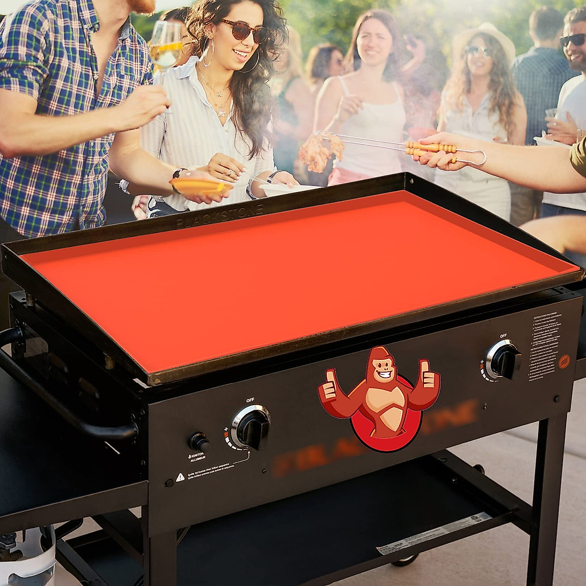 28" Silicone Mat for Blackstone Griddle Top, 100% Silicone Protective Mat Cover for Blackstone, Heavy Duty/Non Stick/Reusable Food-grade Silicone Grill Mat Protect Your Griddle from Dirt & Rust