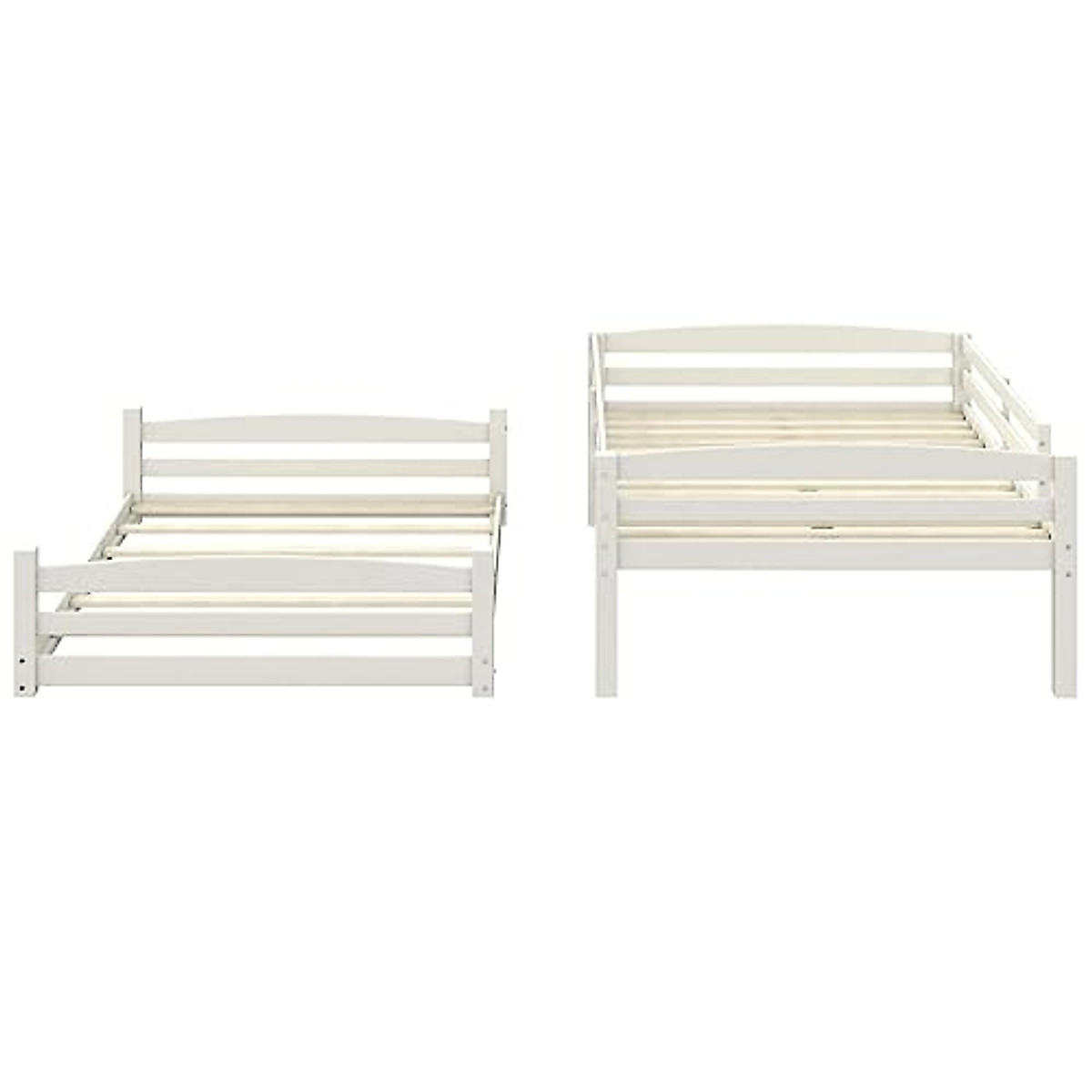 DHP Phoenix Full-Over-Full Floor Bunk Bed, White