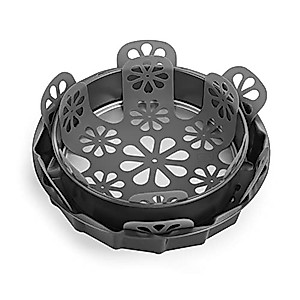 Smart Design Silicone Pan and Plate Protector Trivet - Set of 2 - for Bakeware, Cookware, Pots Stacking - Pads and Protects Against Scratches and Cracks - 13.75 x 13.75 Inch - Gray