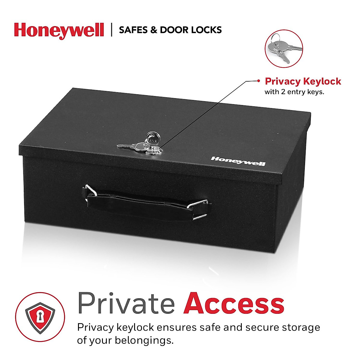 Honeywell Safes & Door Locks 6104 Fire Resistant Steel Security Safe Box with Key Lock, 0.17-Cubic Feet, Black