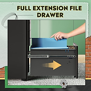 DEVAISE 3-Drawer Slim File Cabinet, Vertical Filing Cabinet, Fully Assembled Except Casters, Black