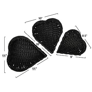 Household Essentials, Black, Nesting Paper Rope Heart Baskets, Set of 3