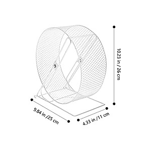 Silent Hamster Wheel, Wire Mesh Running Gerbil Wheel Toy with Iron Bracket Mute Jogging Cage Wheel for Rat Chinchilla