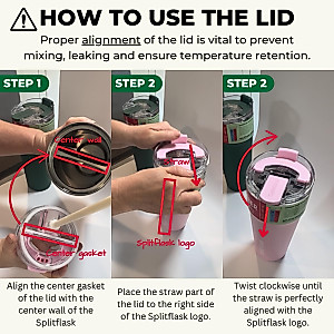 2-in-1 Hot & Cold Vacuum Insulated 30oz Tumblers, Stainless Steel Dual Chamber, Leak-Proof, BPA-Free, Fits Cup Holder, Travel Coffee Mug, Split Cup, 2 Drink, 2 Sides, Coffee & Water (Guy Green)