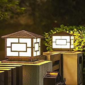 Boilyn Outdoor Column Lights, IP65 Waterproof Patio Post Lamp External Anti-Rust Aluminum Pillar Lights Outdoor Post Lights E26 Exterior Post Lights Fixtures for Garden Patio Lawn¡­