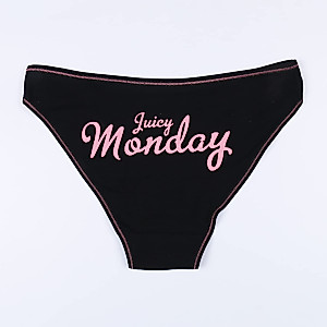 Bestmaple 7 Pack Women Knickers Underwear Cotton Every Weekdays Ladies Panties Week Days Printed Briefs (as1, alpha, l, xx_l, regular, regular) Multi