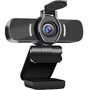 Computer Camera with Microphone,LarmTek 1080P Webcam with Webcam Cover Compatible with Mac OS Windows Laptop PC Desktop,HD Webcam for Live Streaming Gaming Calling Video Conferencing