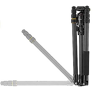 NATIONAL GEOGRAPHIC Travel Tripod, 5-Section Legs, Carbon Fiber, Compatible with Canon, Nikon, Sony DSLR, 90 Column, Twist Locks 360 Degree Ball Head,Quick Release Plate, 8KG Load Capacity, Carry Bag