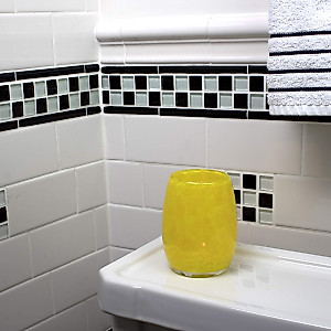 Totally Blown Glassworks Votive Candle Holder, Tea-light, Handmade Blown Glass, Accent Vase, Centerpiece, Home Decor, Artist Dehanna Jones, Seattle, WA. (Yellow Tequila Sunrise)