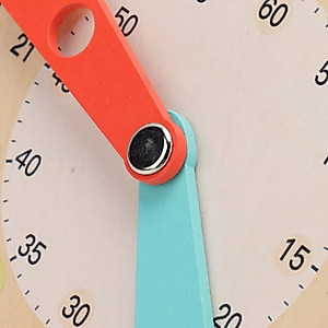 VBESTLIFE, 3 Layers Interesting Educational Composite Wood 15x15cm Cute Kid Teaching Clock for School Classrooms Homes