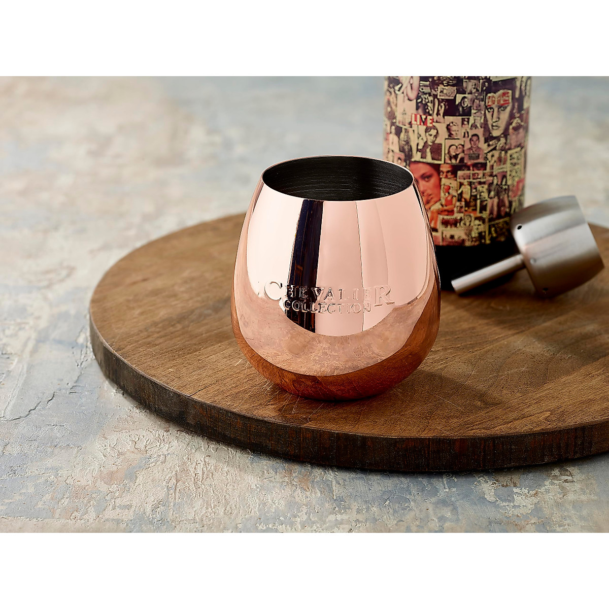 Stainless Steel Aerating Wine Glass by Chevalier Collection (Set of 2) - Patented Vessel With Removable Aerator for Decanting Wine And Spirits - Unique Gift for Wine Lovers