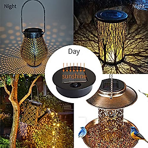 HOUYANG 4 Pack Compatible Aperture 2.45"~2.73" Replacement Lantern Top Solar Light Parts Garden Light Battery Box Parts Solar Light Replacement Parts（Warm Color）