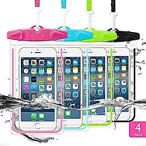 Universal Waterproof Phone Pouch, 4 Pack Waterproof Phone Lanyard Case for iPhone 14 13 12 11 Pro Max XS Plus Samsung Galaxy S22 S21 Note up to 6.8", IPX8 Cellphone Dry Bag Beach for Travel