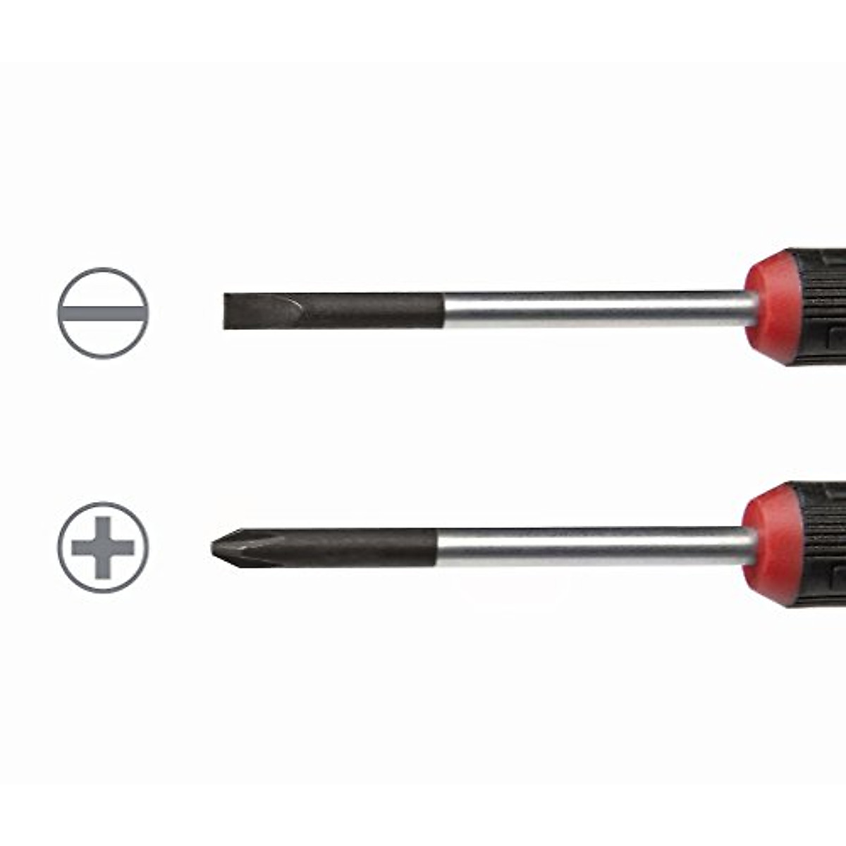 STEELMAN Precision Steel Shaft 6-Piece Long Electronics Screwdriver Set, Variety of Slotted/Phillips Sizes, Swivel-Head, Magnetic Tips