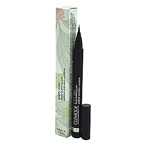 Clinique Pretty Easy Liquid Eyelining Pen | Precision Brush with 24-Hour Smudge and Budge-Resistant Wear | Ophthalmologist Tested | Free of Parabens, Phthalates, and Fragrance | Black - 0.02 oz