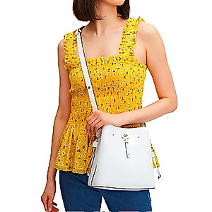 Kate Spade Marti Small Bucket Shoulder Tote Bag White Dove Leather WKRU7063