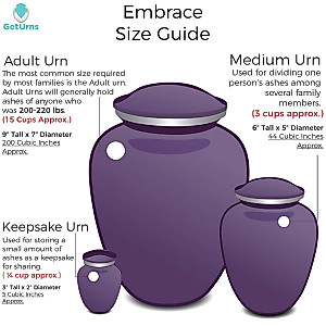 GetUrns Embrace Personalized Skull Adult Cremation Urn with Custom Text Engraving for Human Ashes for Funeral, Burial, Niche or Columbarium 200 Cubic Inches–Urns for Adult Ashes (_Black Double Sided)