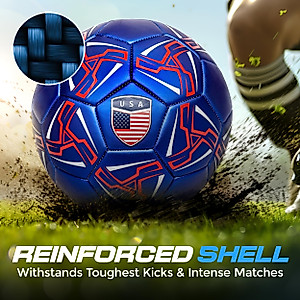Western Star Game and Match USA Mexico Soccer Ball - Size 4 and Size 5 - Thick 4-Ply Shell - Performance - Ideal for Youth Training and Games for Kids 8-12 Teens 13-16