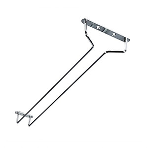 TrueCraftware 24-Inch Wine Glass Rack Chrome Finish Set of 2- Stemware Rack Wire Hanging Rack Under Cabinet Wine Glass Rack Stemware Holder Glass Storage Hanger Organizer for Kitchen and Bar