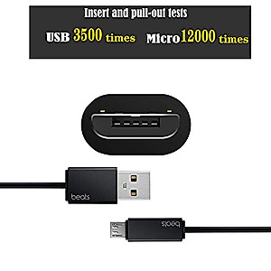 Replacement USB Charging Charger Cable Cord Compatible with for Beats by Dr Dre Powerbeats 2 3 and Studio Solo 3 2 2.0 Wireless Headphones Earphones