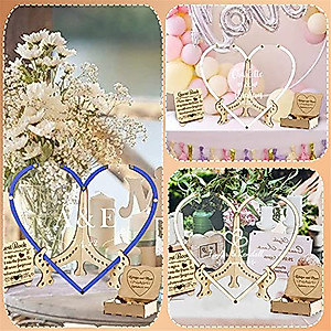 Smallduuck Personalized Heart Guest Book Alternative with 30-100 Wood Hearts Custom Wood Wedding Drop Box Rustic Guest Book Sign Wedding Decor(Heart Guestbook-Style 1)